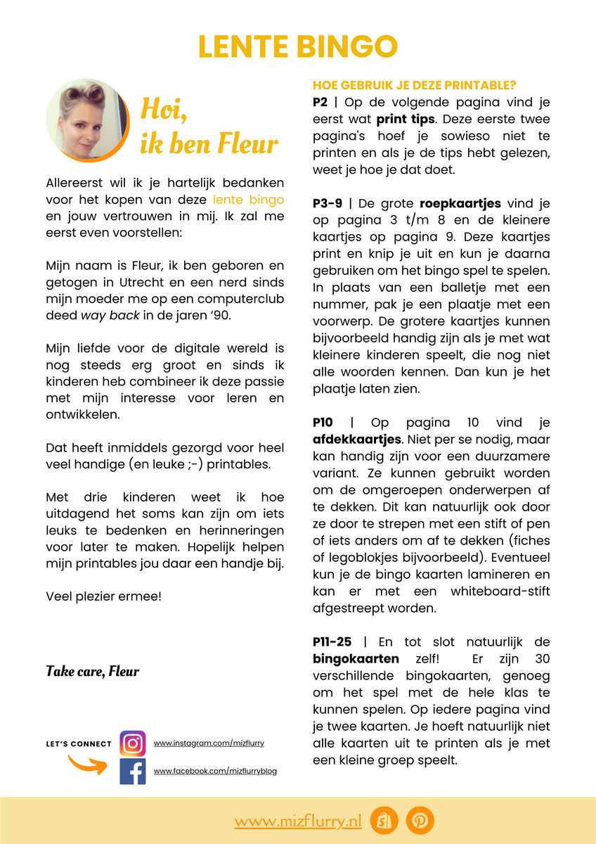 Lente bingo – MizFlurry