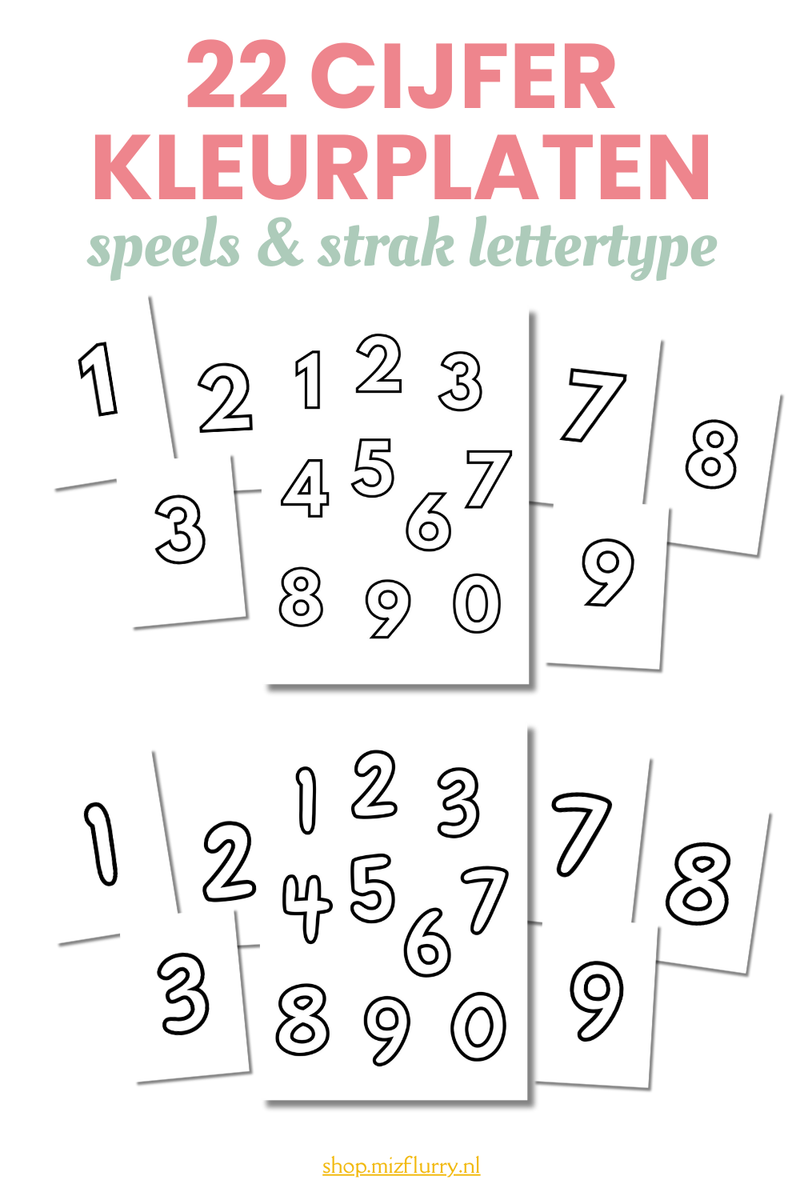 22 cijfer kleurplaten - strak en speels – MizFlurry
