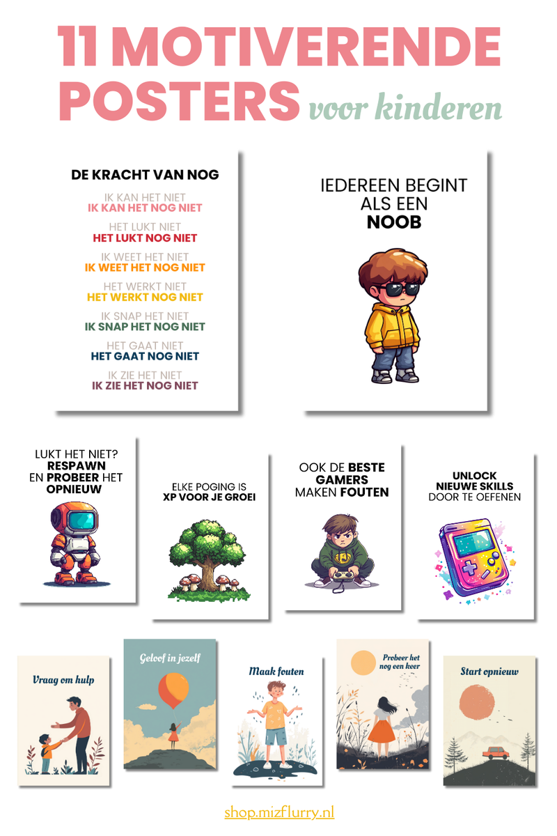 11 motiverende posters voor kinderen - ook leuk voor in de klas – MizFlurry