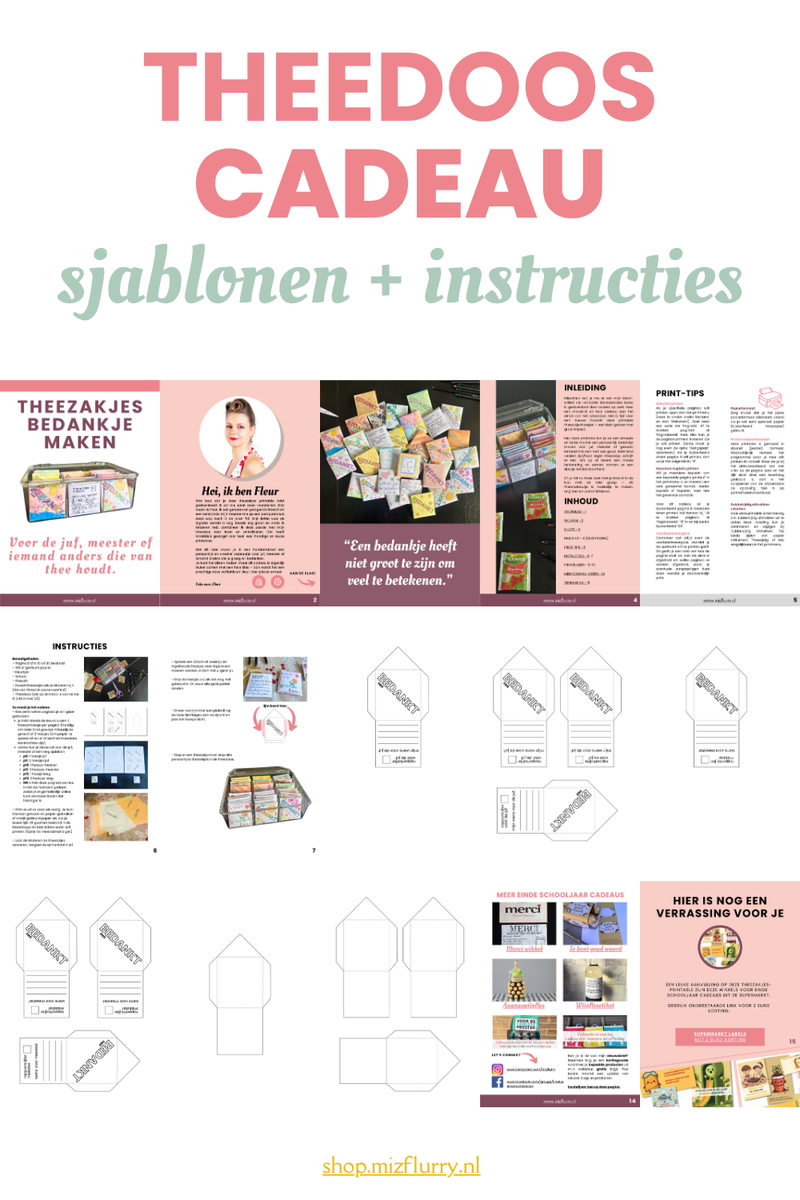 Theedoos cadeau printable - voor de juf, meester of een andere theeleu ...