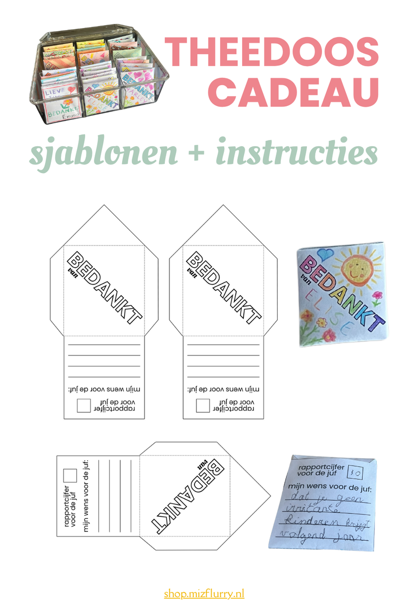 Theedoos cadeau printable - voor de juf, meester of een andere theeleu ...