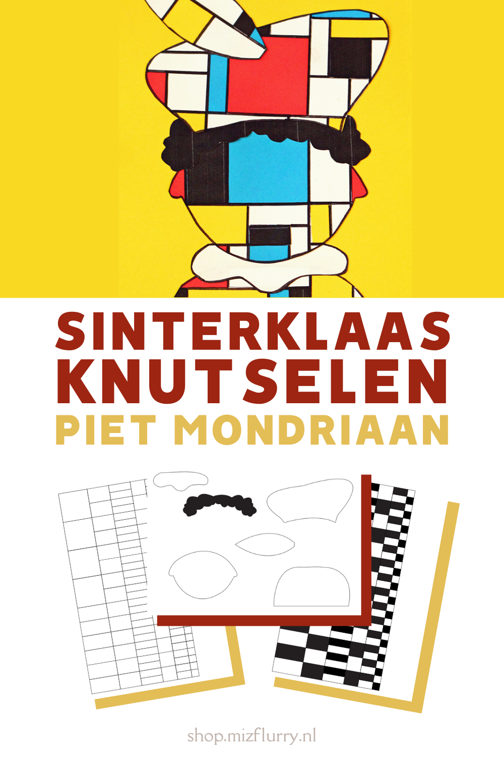 Sinterklaasknutsel Piet Mondriaan printable – MizFlurry